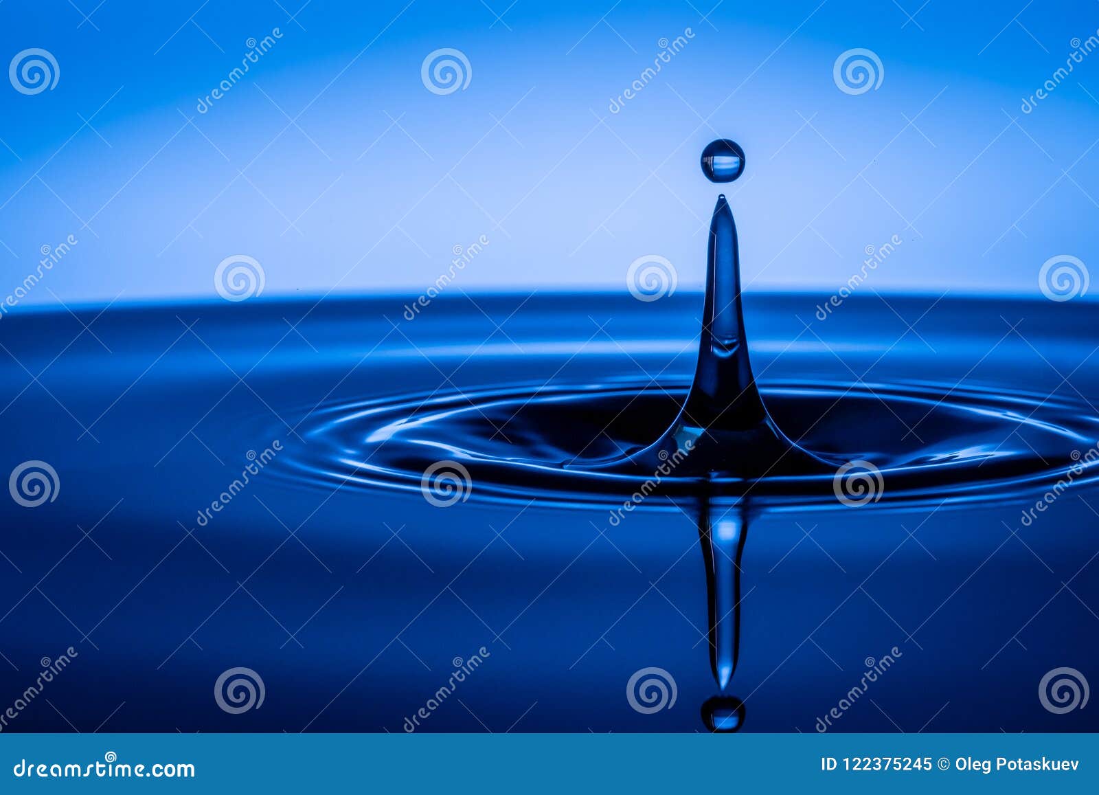 Drops of Water Fall into the Water Stock Image - Image of crown, bright ...