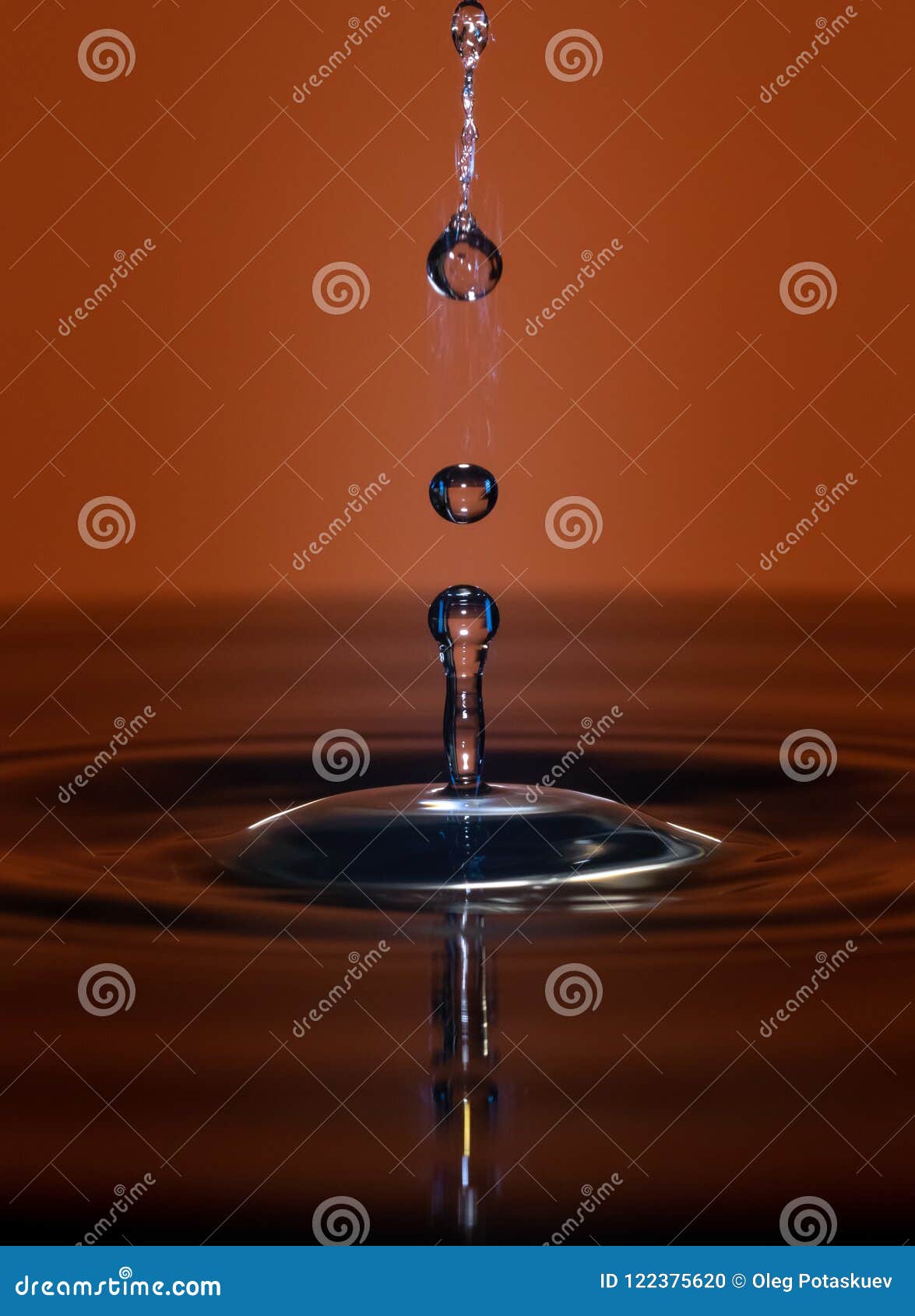 Drops of Water Fall into the Water Stock Photo - Image of copyspace ...