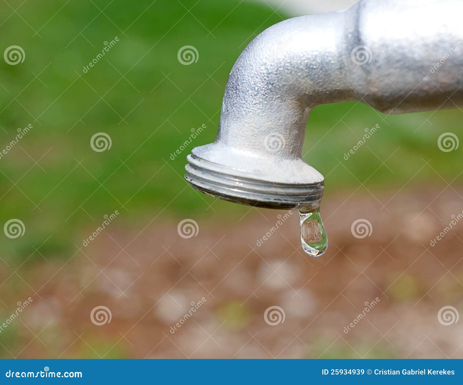 Water Drop Falling from Metal Gray Tap Stock Image - Image of nature ...