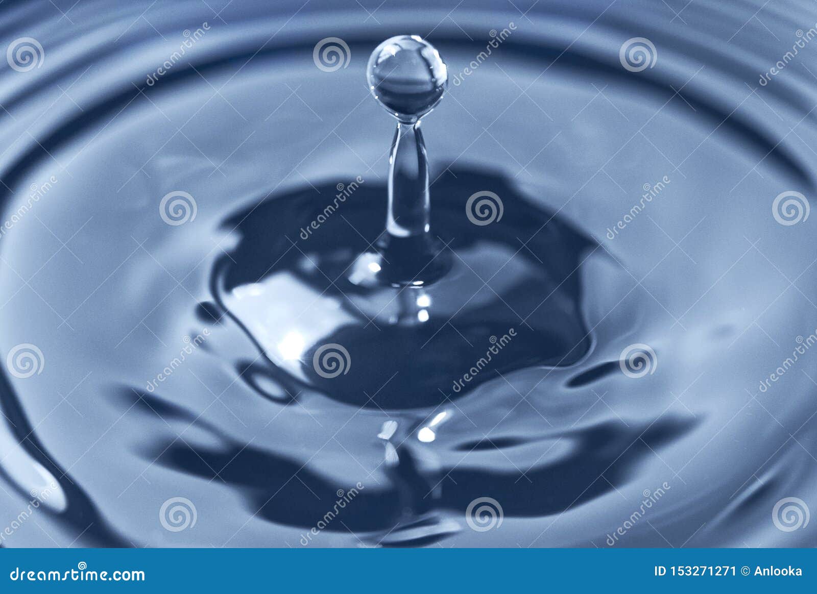 Water Drop Falling into Water Surface Stock Image - Image of action ...