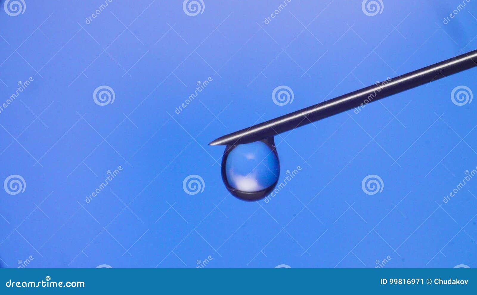 Water Drop Falling from the Syringe Needle Stock Image - Image of drop ...