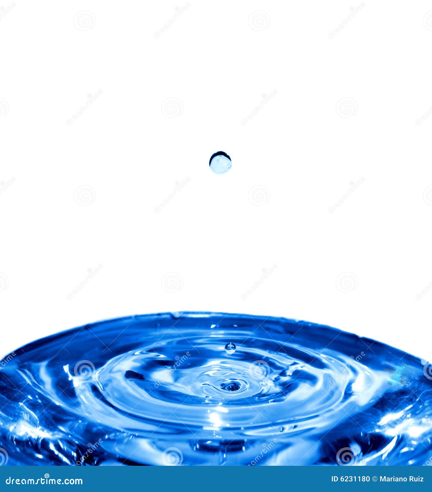 A Water Drop Falling To the Center of the Water Stock Photo - Image of ...