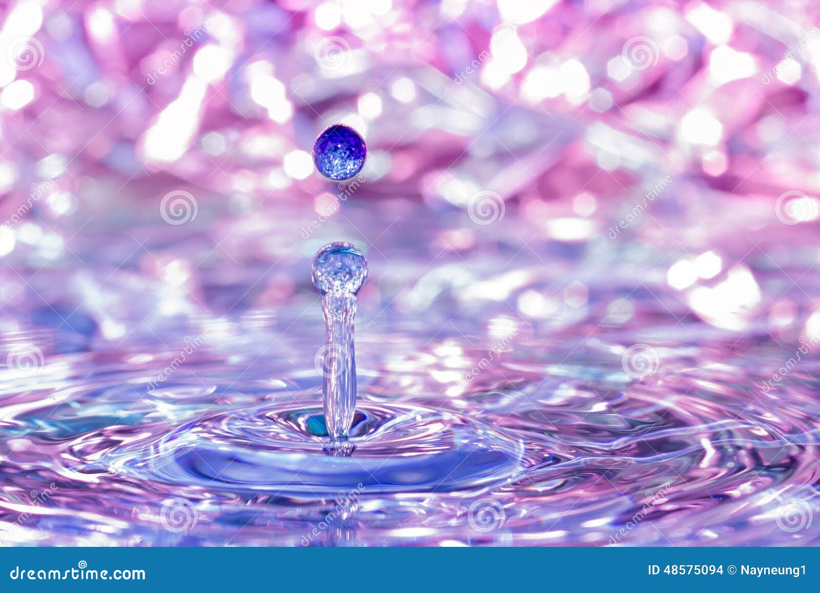 Water Drop Falling into Water . Stock Photo - Image of liquid, closeup ...
