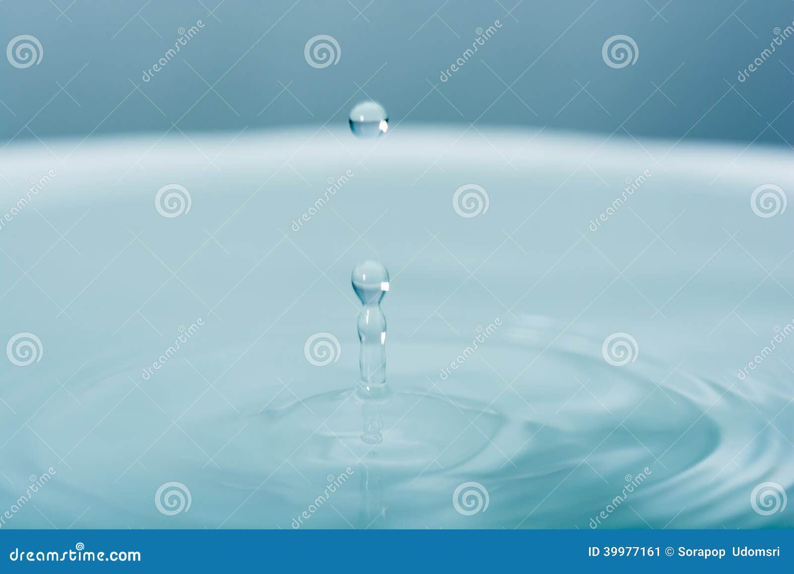 Water Drop Falling into Water Stock Image - Image of reflection, bubble ...