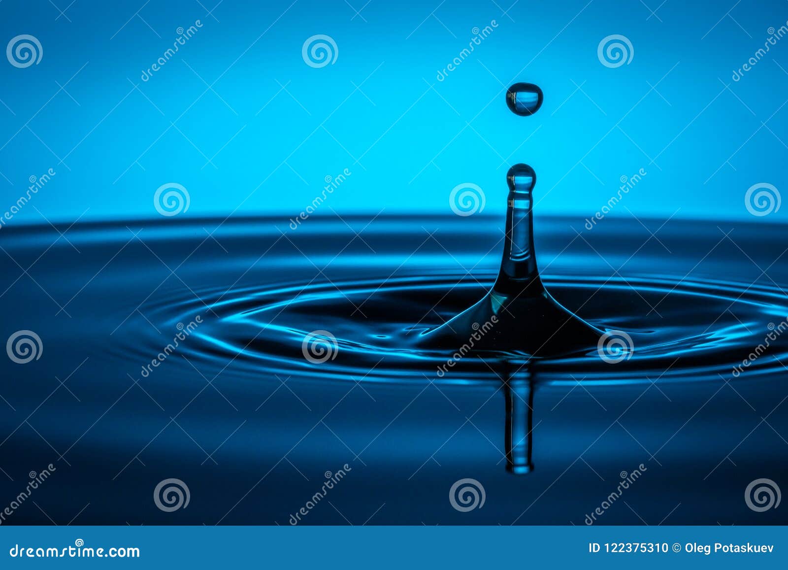 Drops of Water Fall into the Water Stock Photo - Image of macro, circle ...
