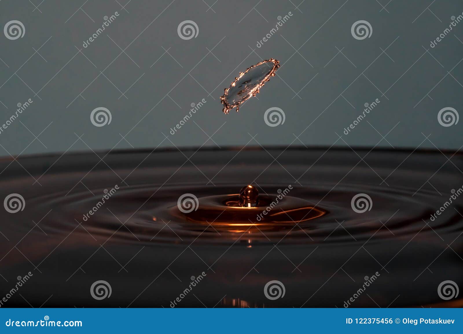 Drops of Water Fall into the Water Stock Photo - Image of circle ...