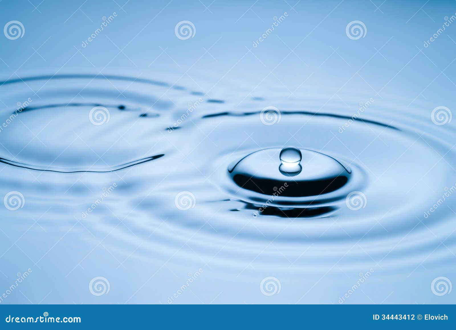 Water Drop Falling into Water Making a Perfect Droplet Splash Wi Stock ...