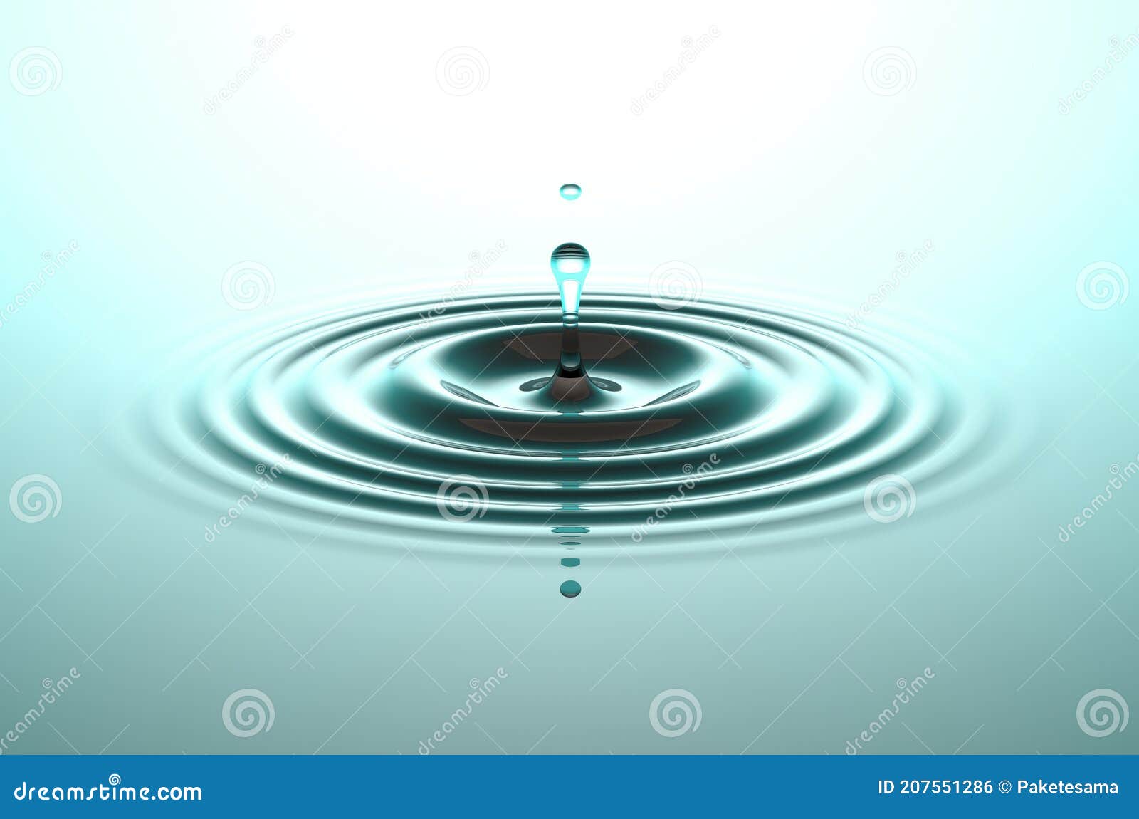 Water Drop Falling into Water Surface with Ripples Stock Illustration ...