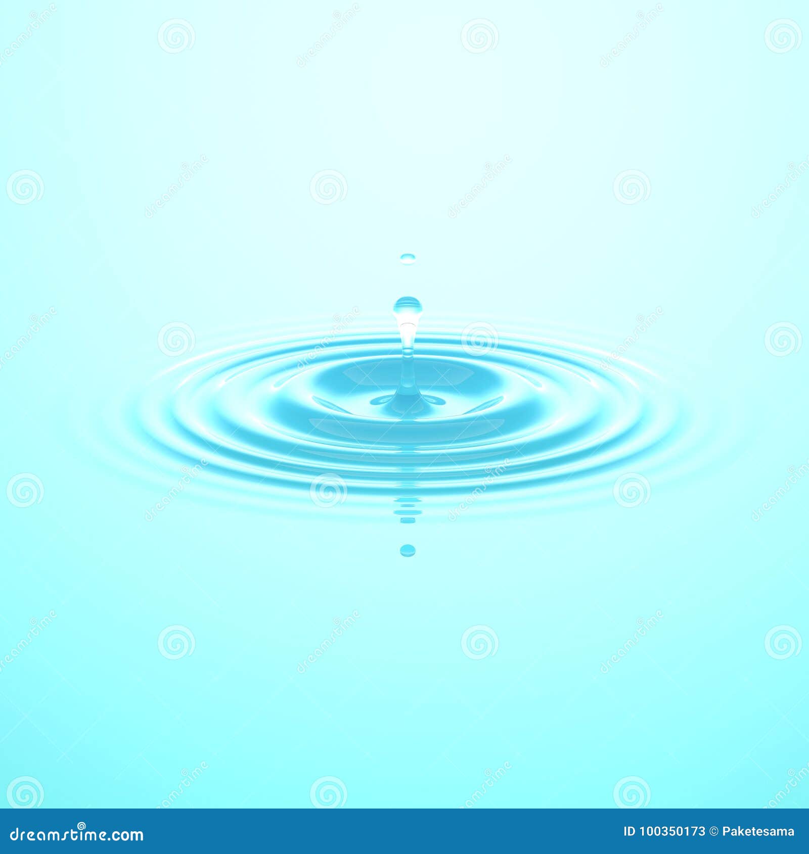 Water Drop Falling into Water Surface Stock Illustration - Illustration ...