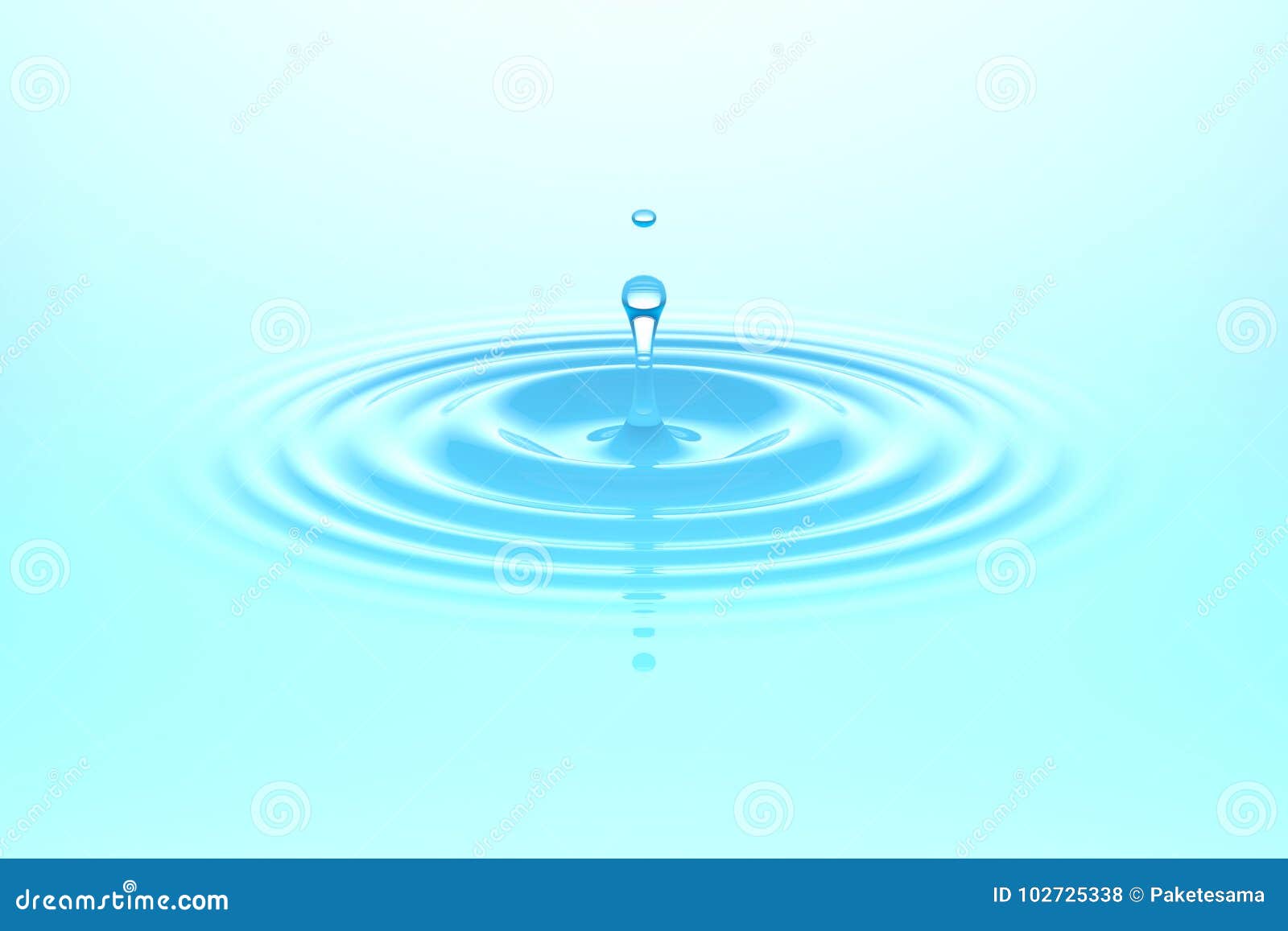 Water Drop Falling into Water Surface Stock Illustration - Illustration ...