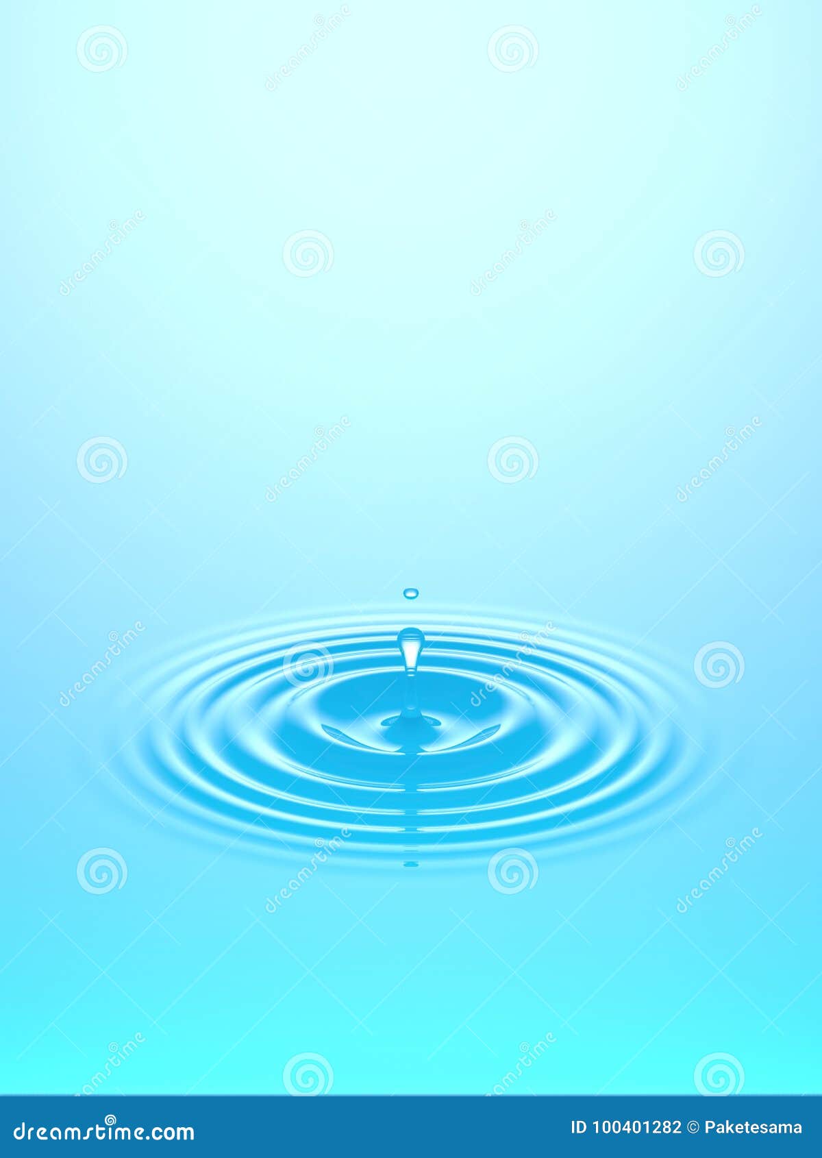 Water Drop Falling into Water Surface Stock Illustration - Illustration ...