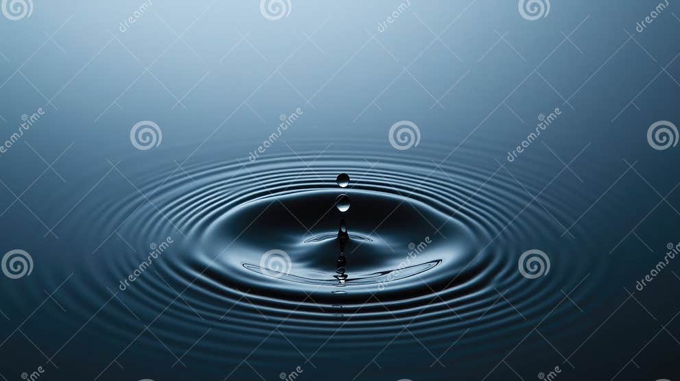 Water Drop Falls into the Water AI Generated Stock Image - Image of ...