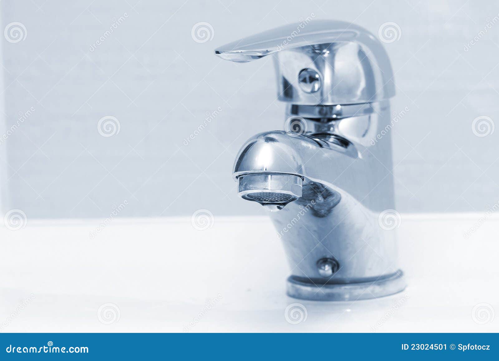 Water drop from a faucet stock image. Image of cool, close - 23024501