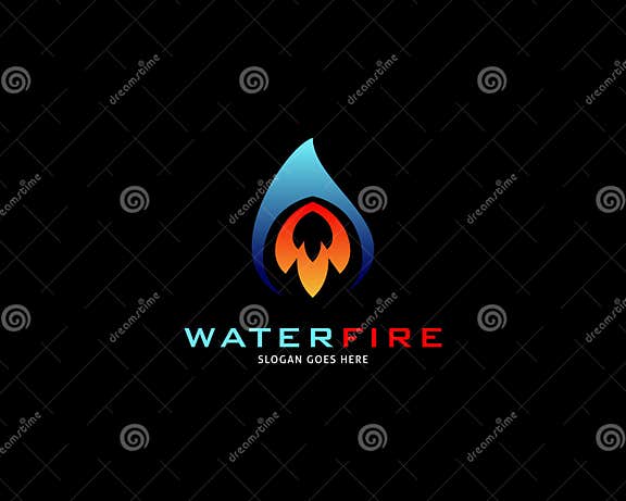 Water Drop Fire Logo Design Template Icon Stock Vector - Illustration ...