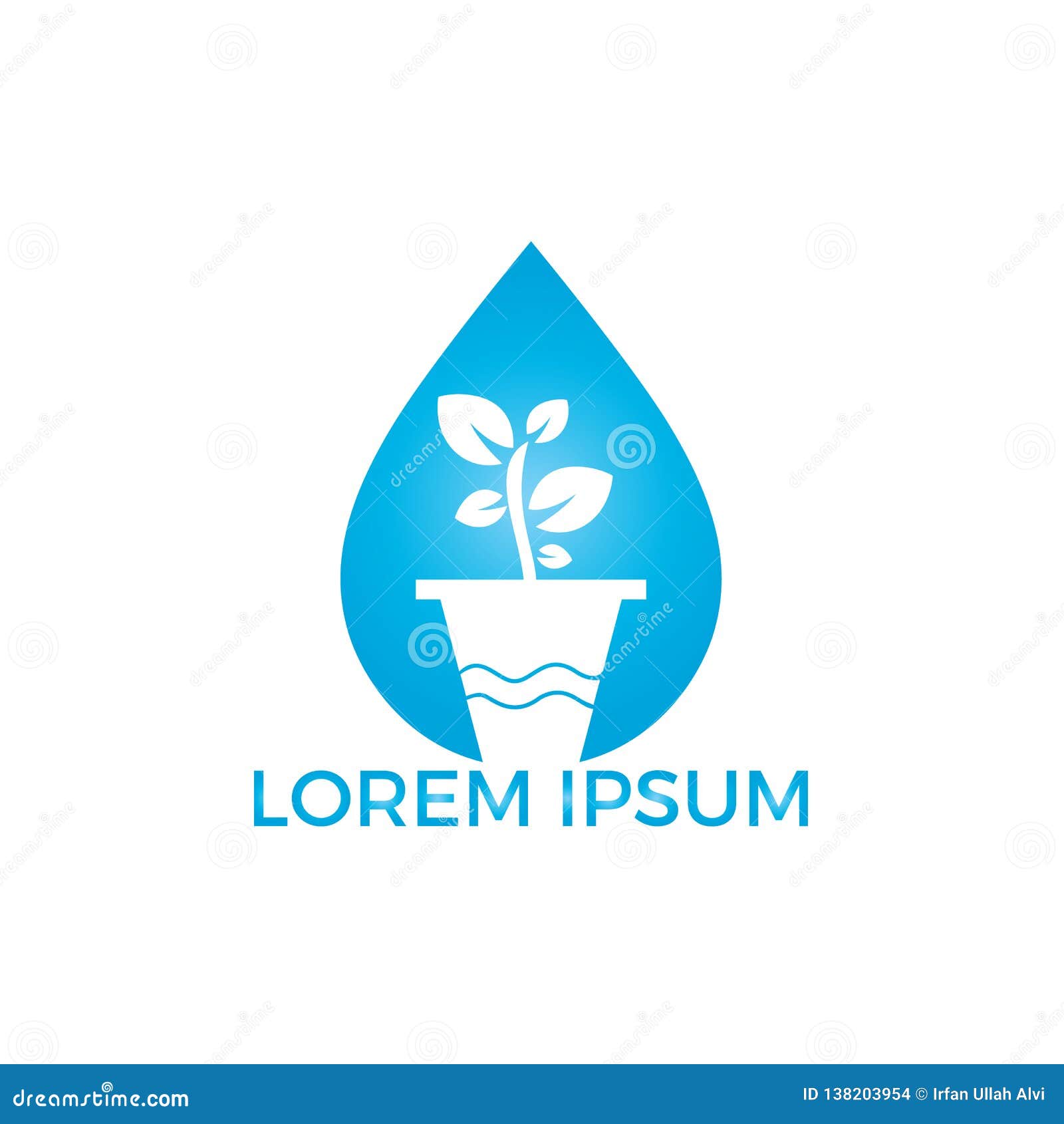 Water Drop and Flower Pot Logo. Stock Vector - Illustration of grow ...