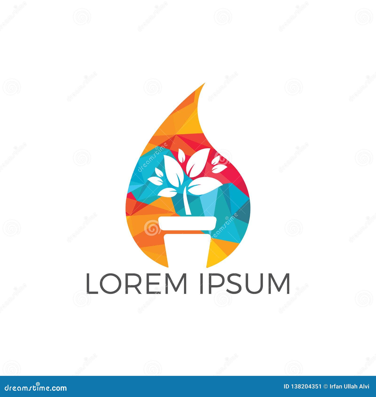 Water Drop and Flower Pot Logo. Stock Vector - Illustration of ...