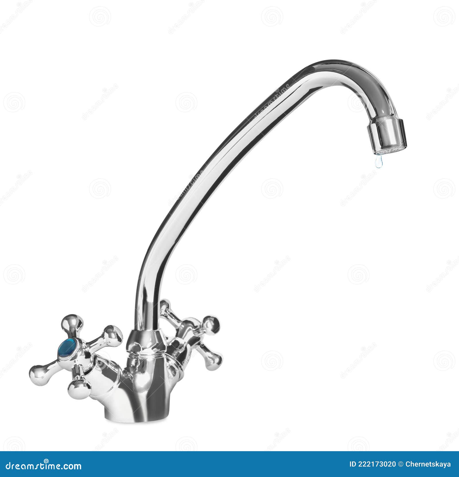 Water Drop Flowing from Tap on White Background Stock Photo - Image of ...