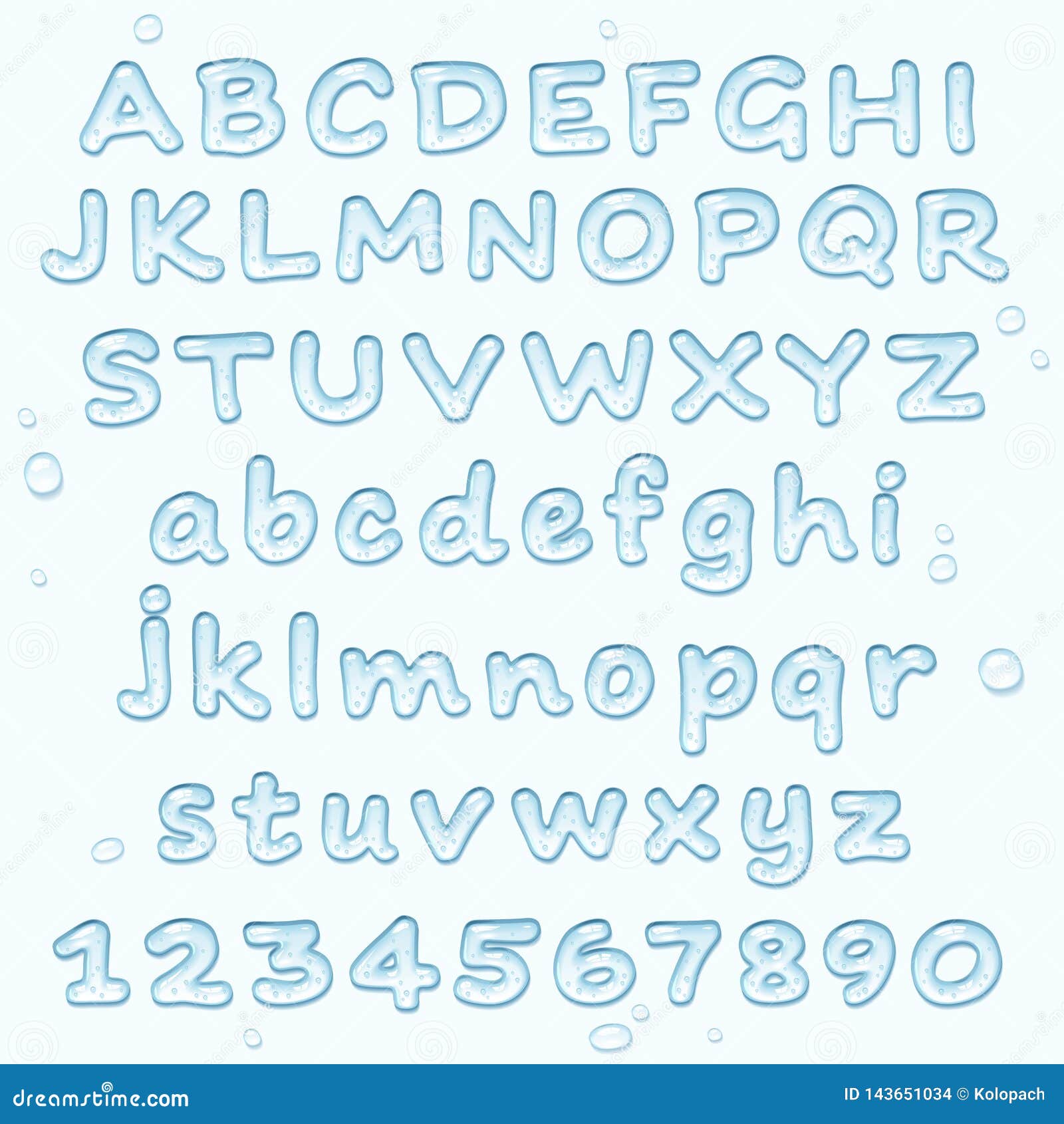 Water drop font stock vector. Illustration of design - 143651034