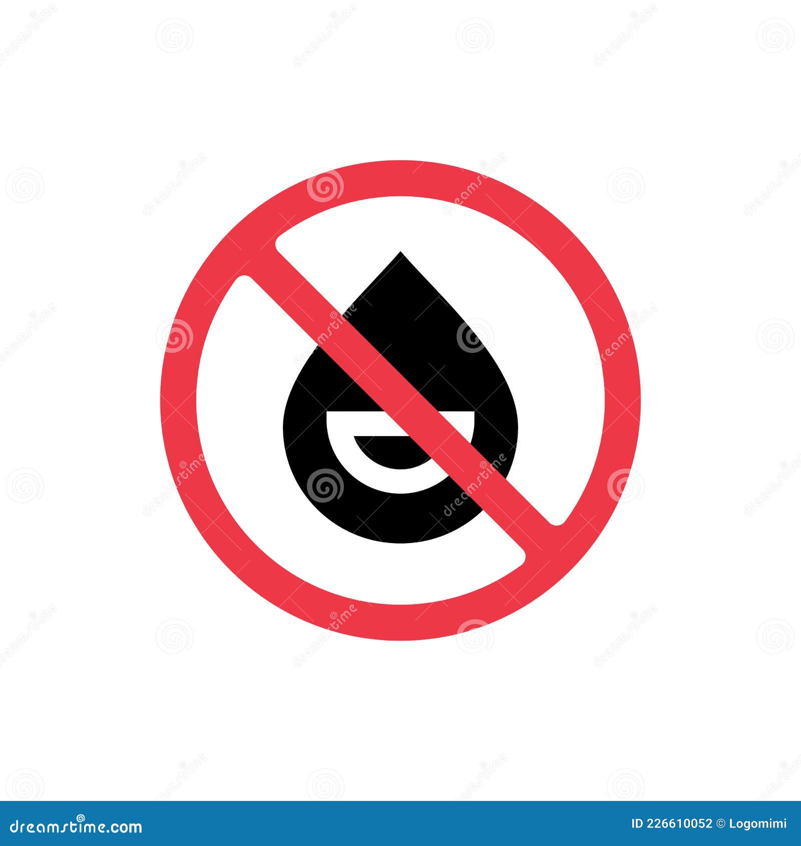 Water Drop Forbidden Sign, No Waterproof Icon, Strop Water Symbol ...