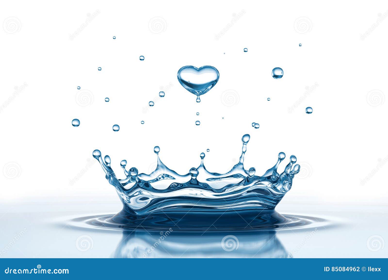 Water Drop in Form of Heart Stock Illustration - Illustration of fluid ...