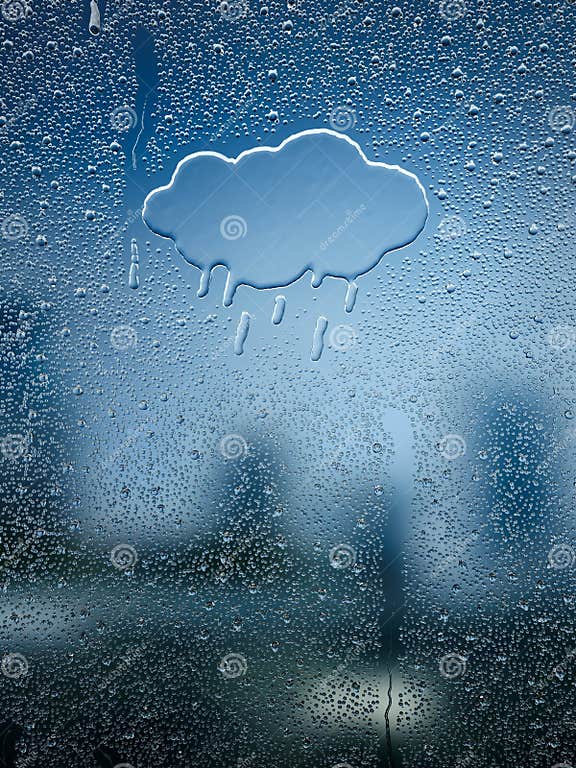 Water Drop Forming a Cloud Rain Stock Illustration - Illustration of ...