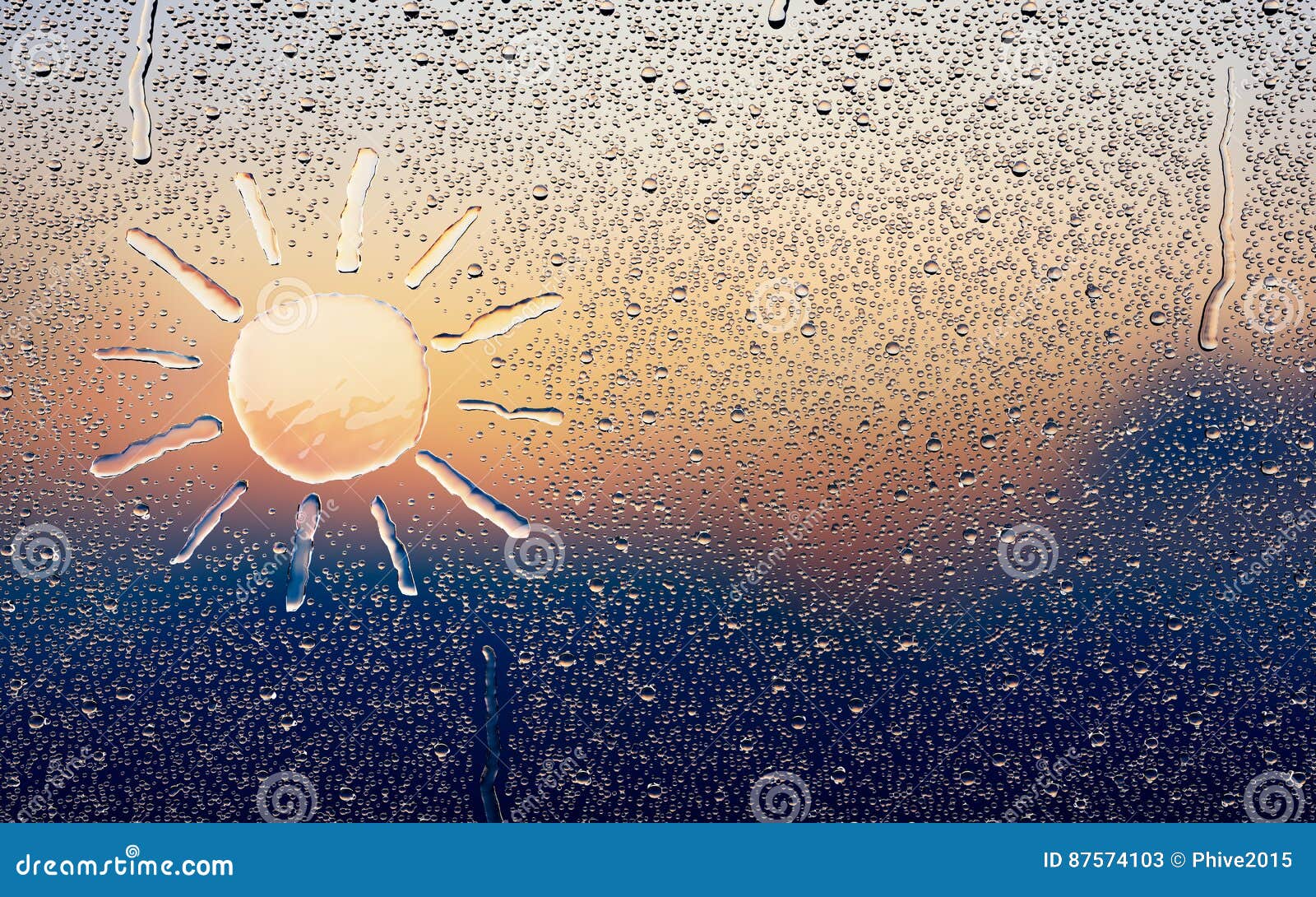 Water Drop Forming a Sun stock illustration. Illustration of forming ...