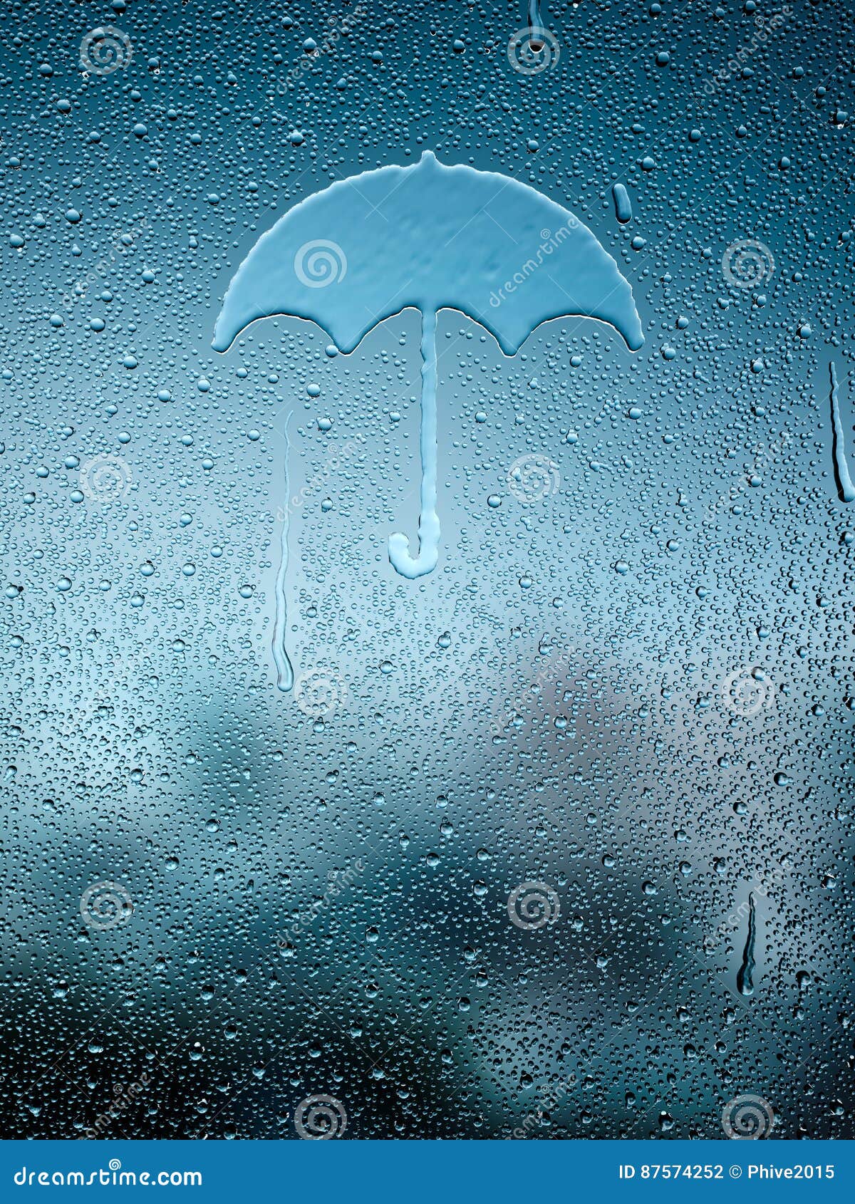 Water Drop Forming a Umbrella Stock Illustration - Illustration of ...