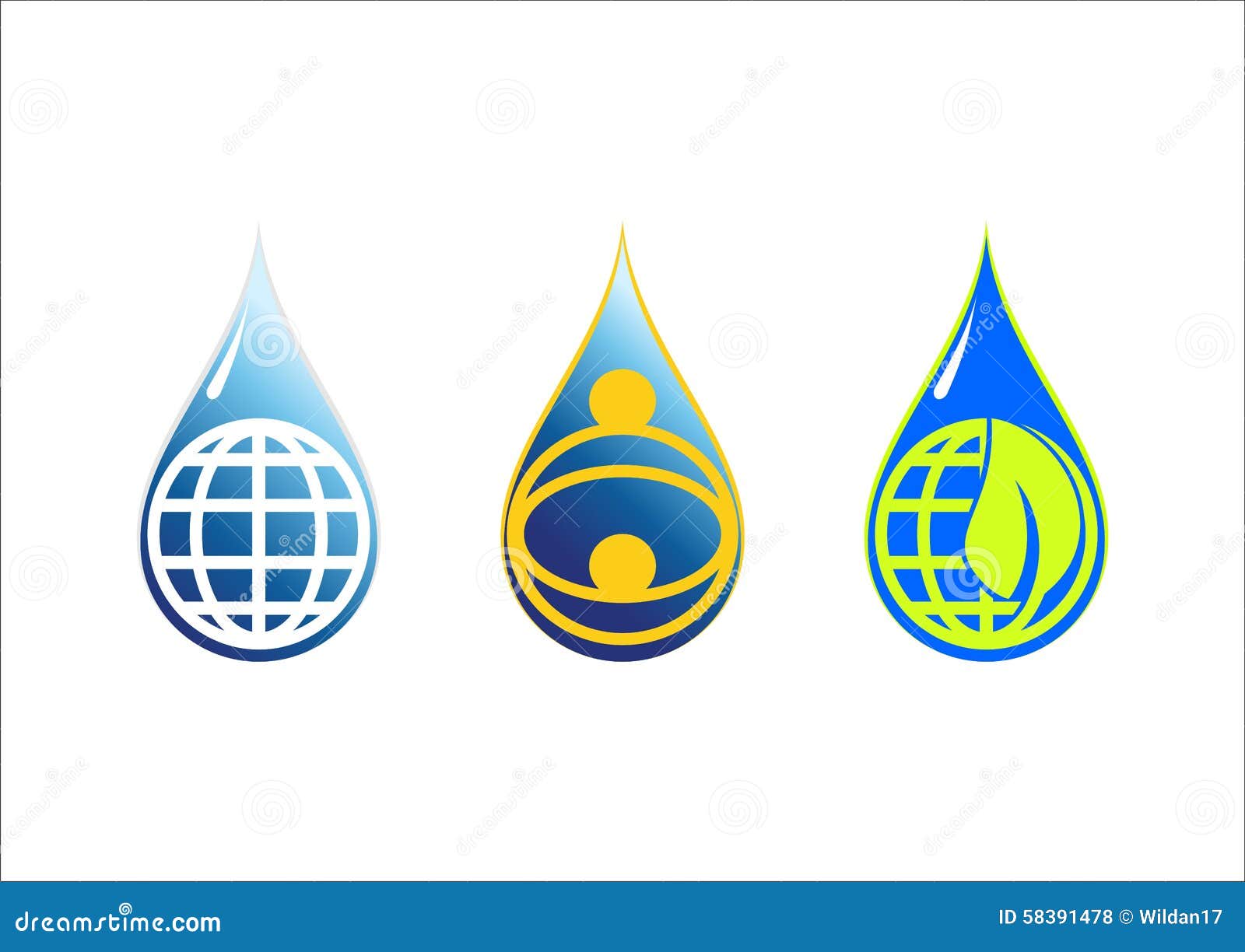 Water Drop & Global Earth Logo Symbol Icon Vector Stock Vector ...