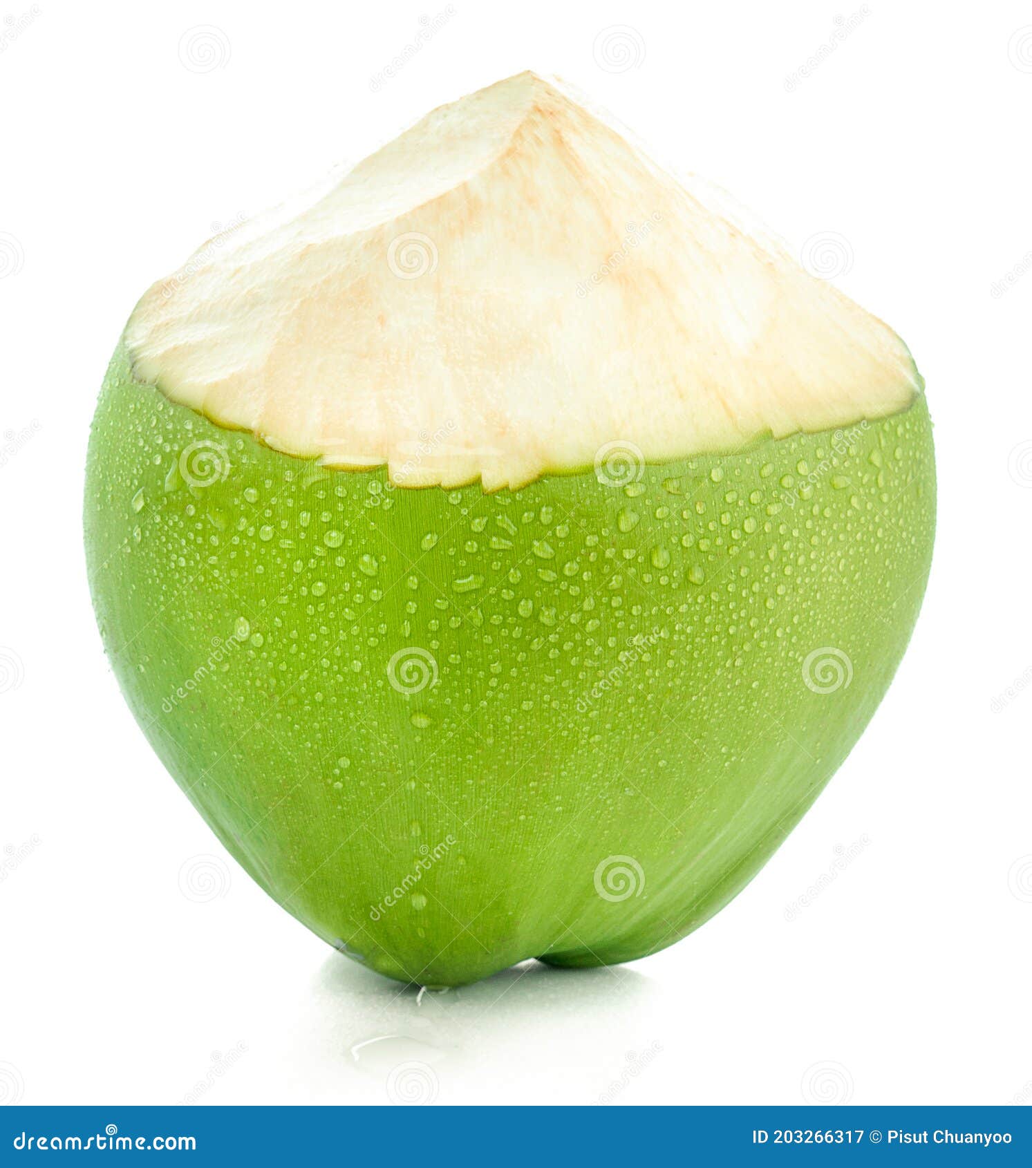 Water Drop Green Coconut Isolated on White Background Stock Image ...