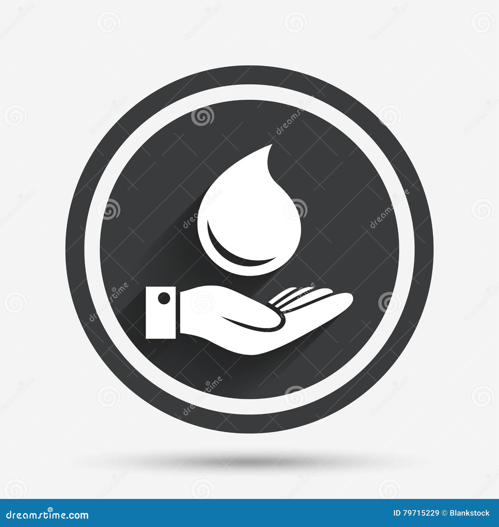 Water Drop and Hand Sign. Save Water Symbol Stock Vector - Illustration ...