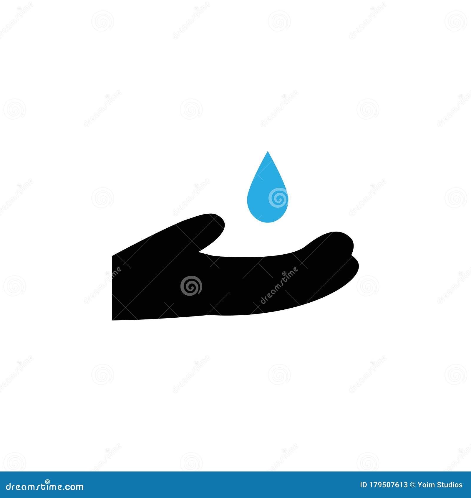 Water Drop and Hand Vector Graphic Design Template Isolated Stock ...