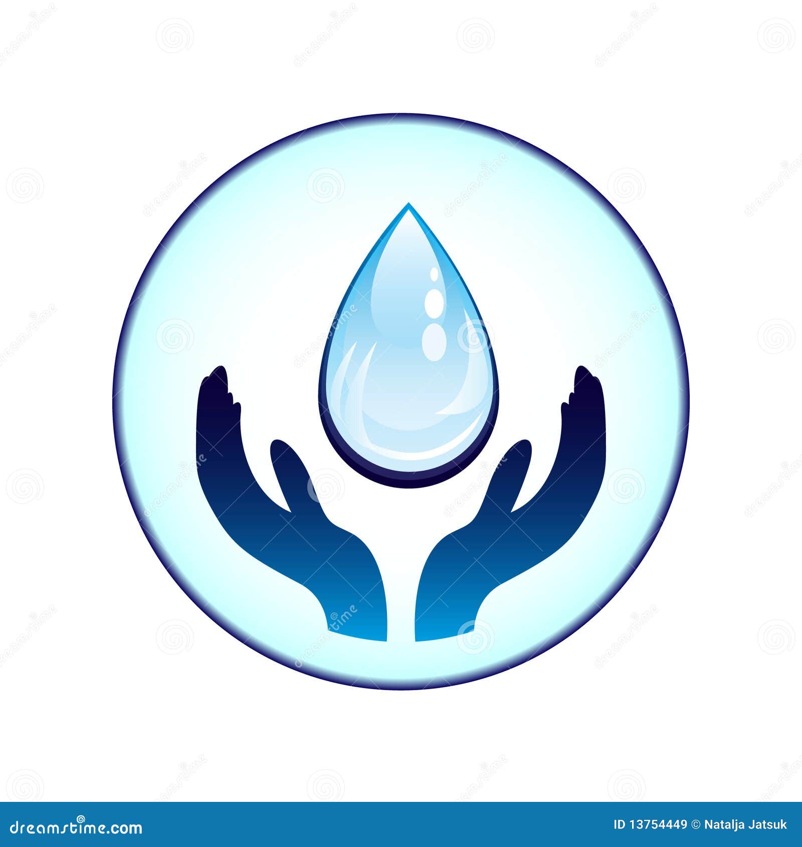 Water-drop and hands stock vector. Illustration of conservation - 13754449