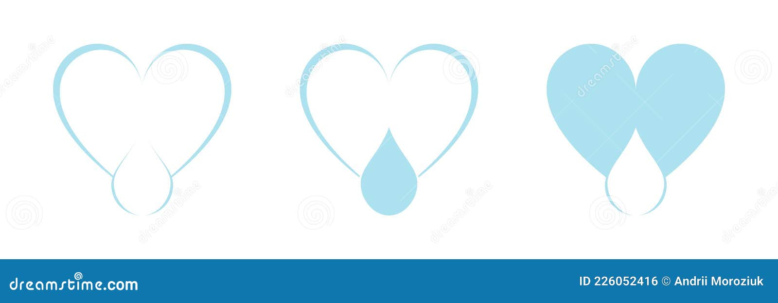 Water Drop and Heart Icons Set. Vector Illustration Stock Illustration ...