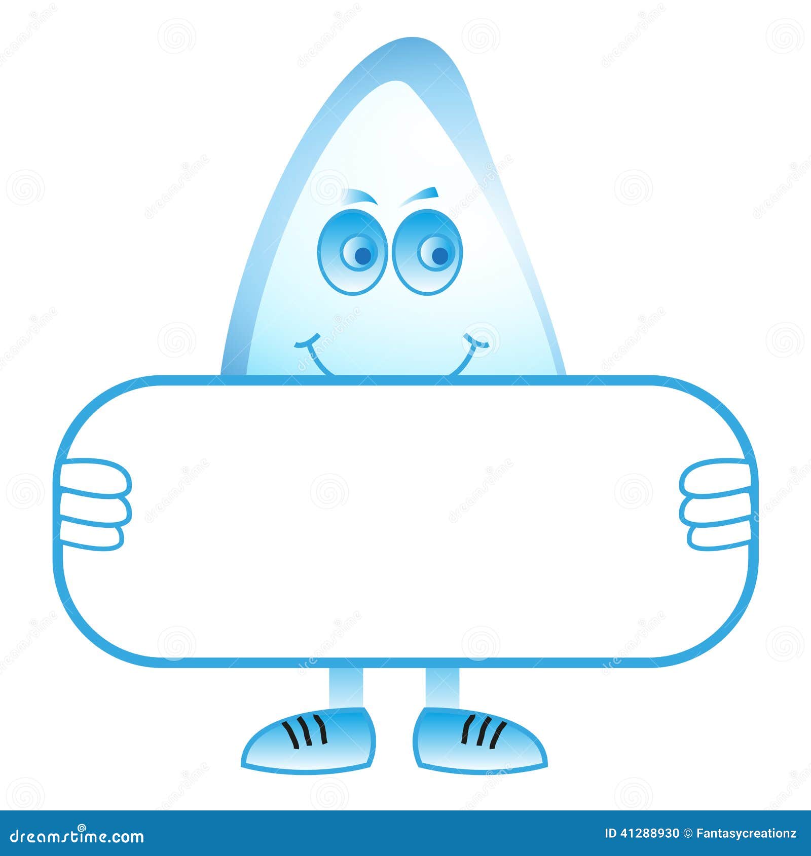 Water Drop Holding a Blank Sign Stock Vector - Illustration of happy ...