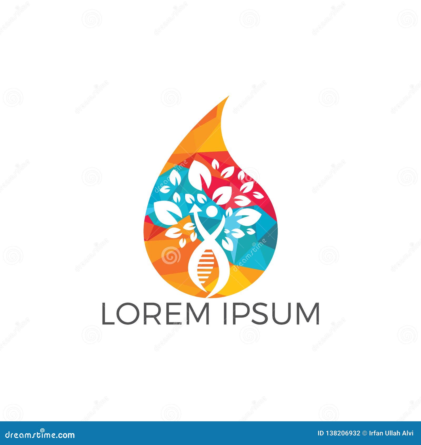 Water Drop and Human DNA Molecules Logo Design. Stock Vector ...