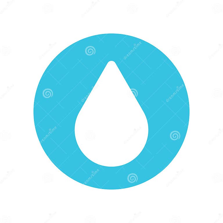 Water Drop Icon. Blue Background. White Drop. Vector Symbol Stock ...