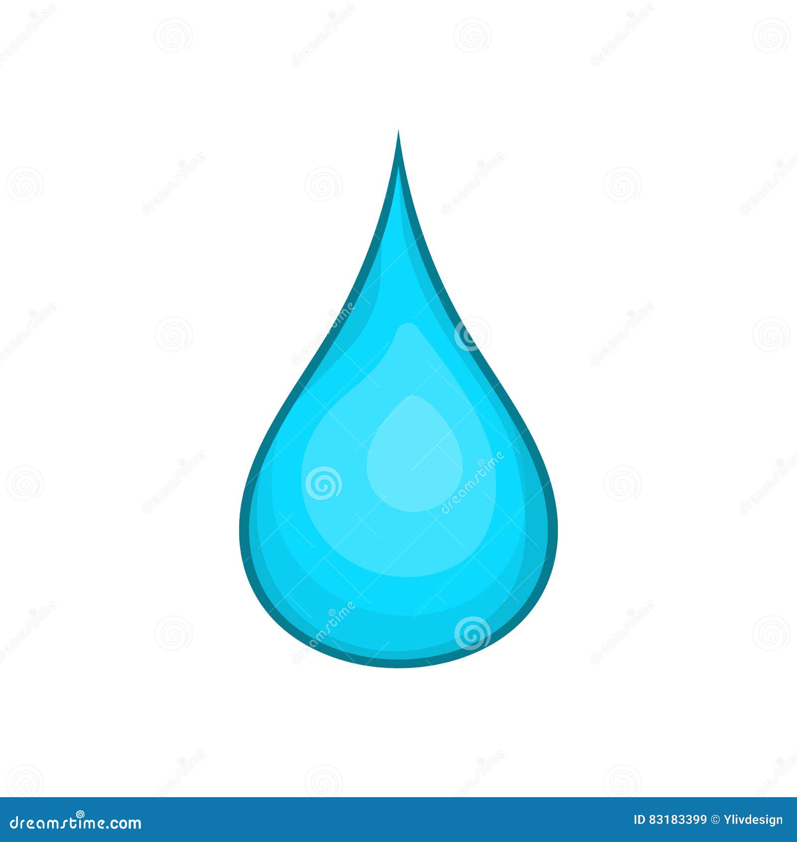 Water Drop Icon, Cartoon Style Stock Vector - Illustration of falling ...
