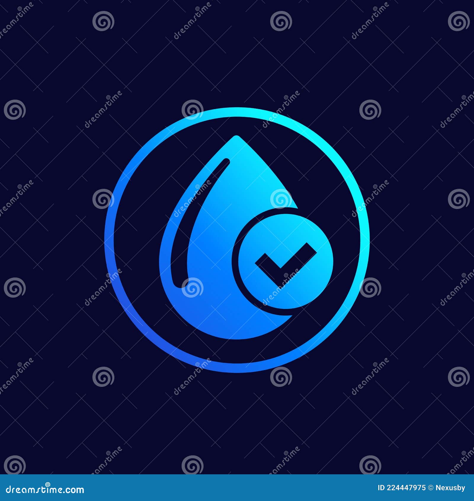 Water Drop Icon and Check Mark, Vector Stock Vector - Illustration of ...