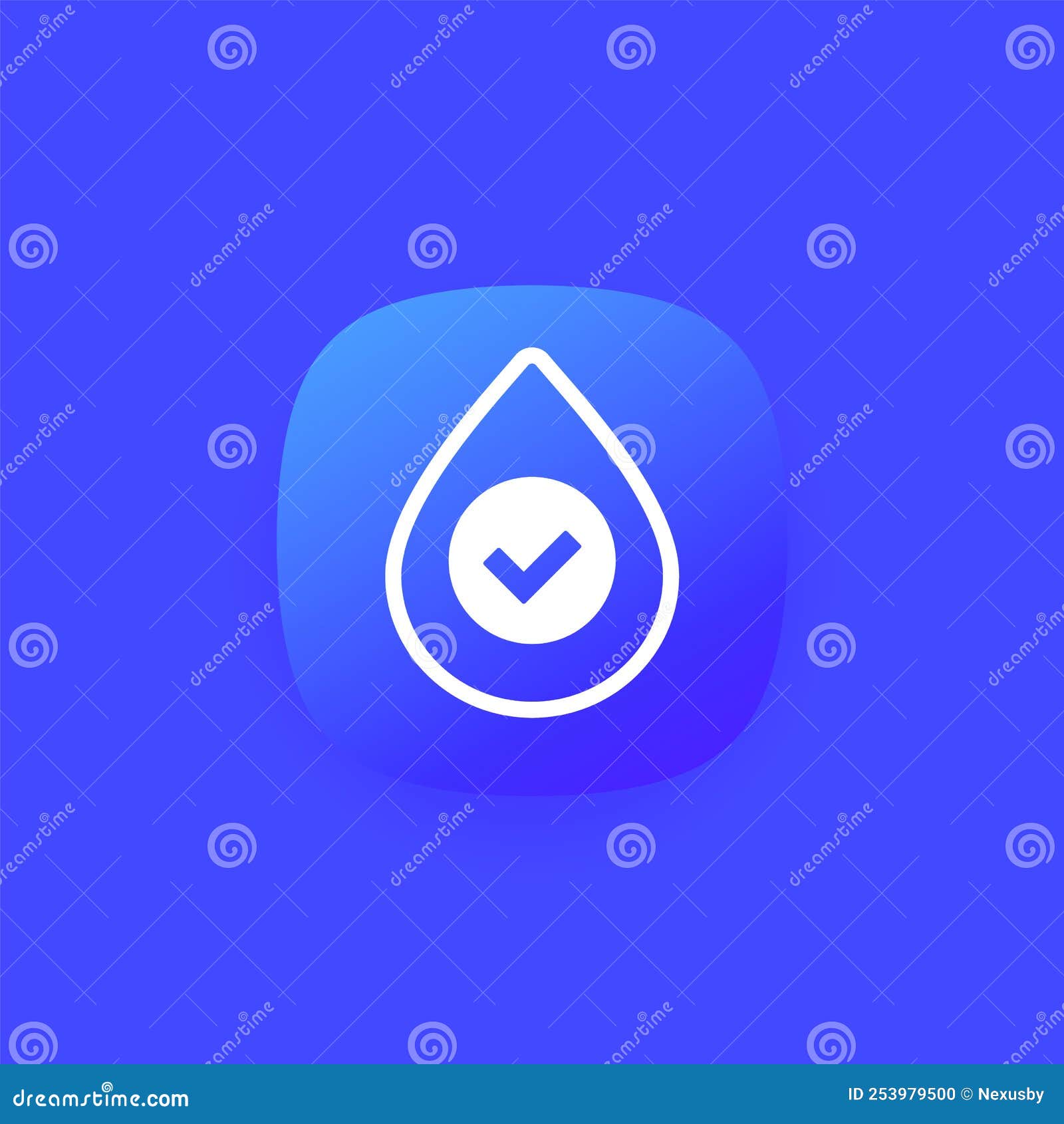 Water Drop Icon and a Check Mark, Vector Stock Vector - Illustration of ...