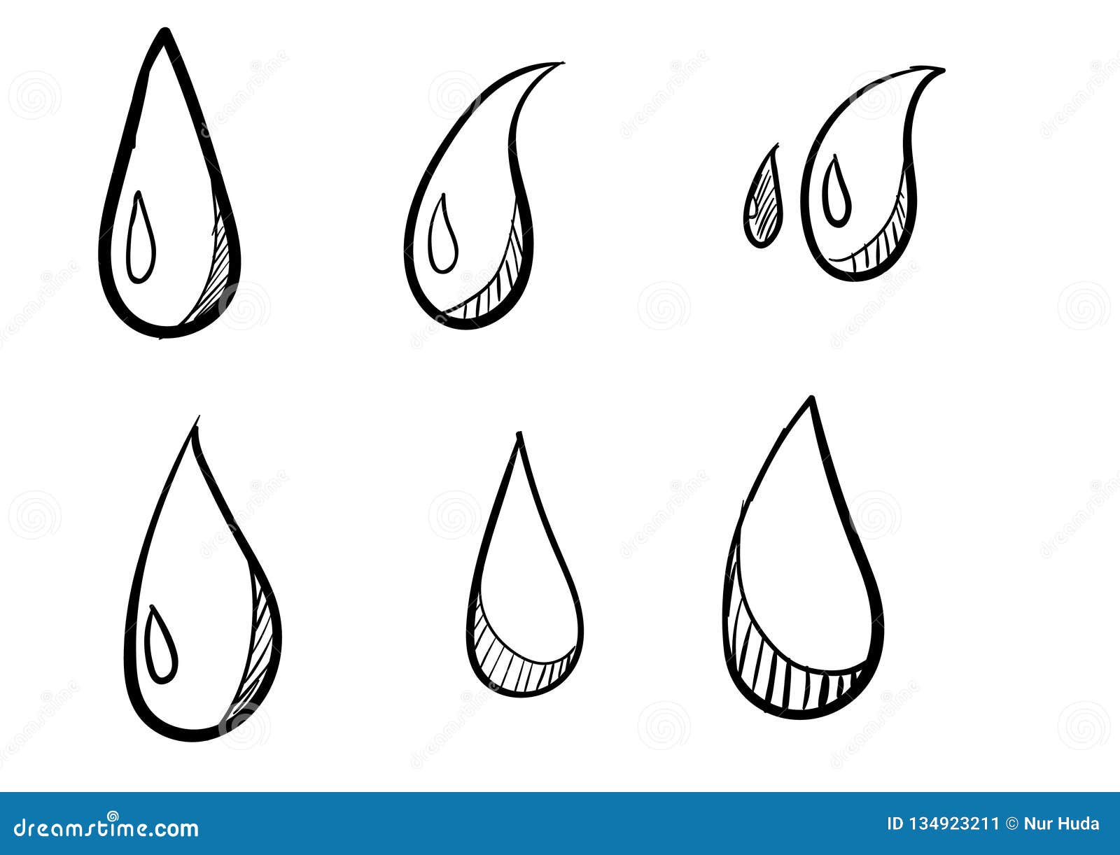 Water Drop Icon in Doodle Sketch Lines. Nature Ecology Environment ...