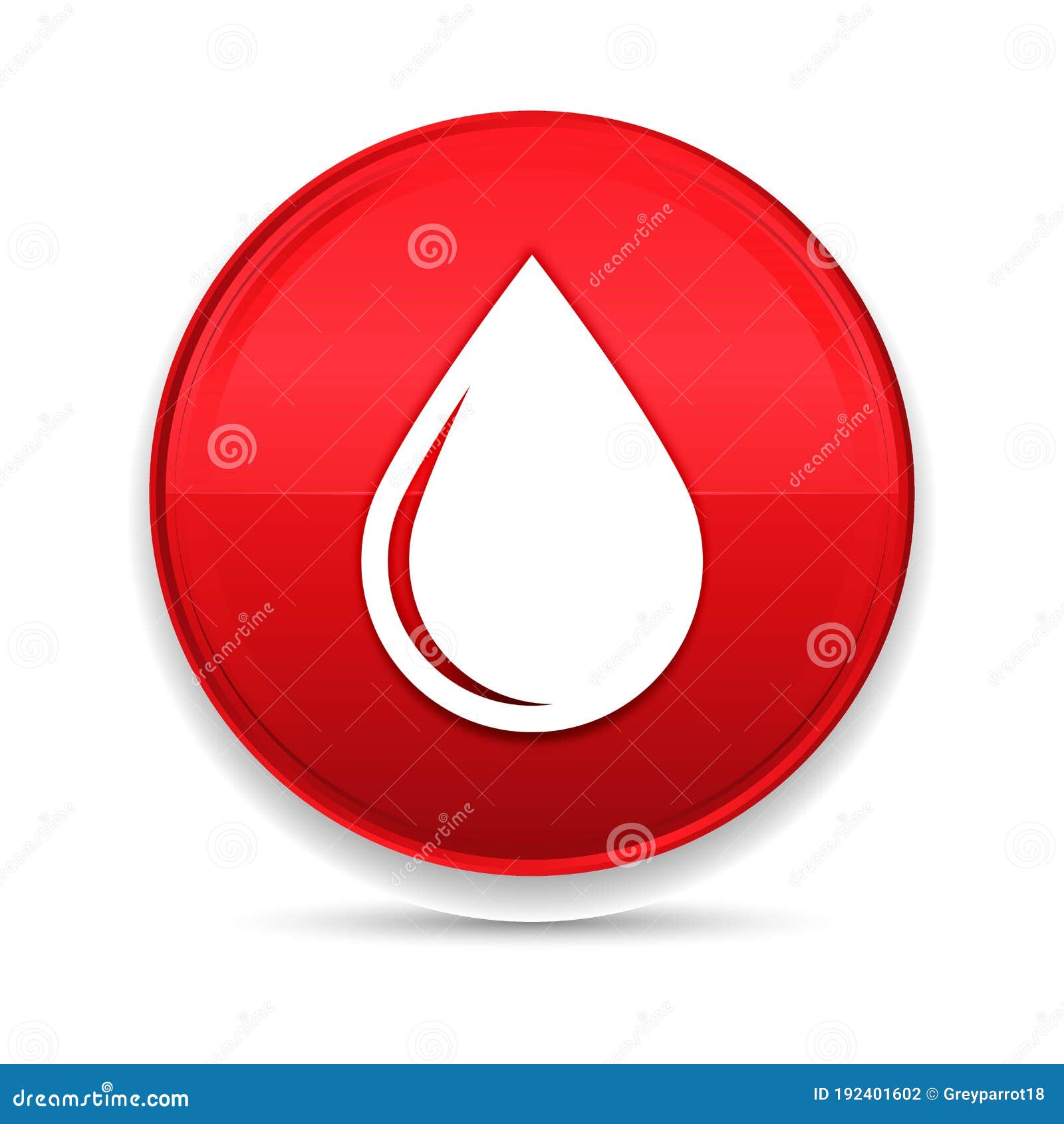 Water Drop Icon Shiny Luxury Design Red Button Vector Stock Vector ...