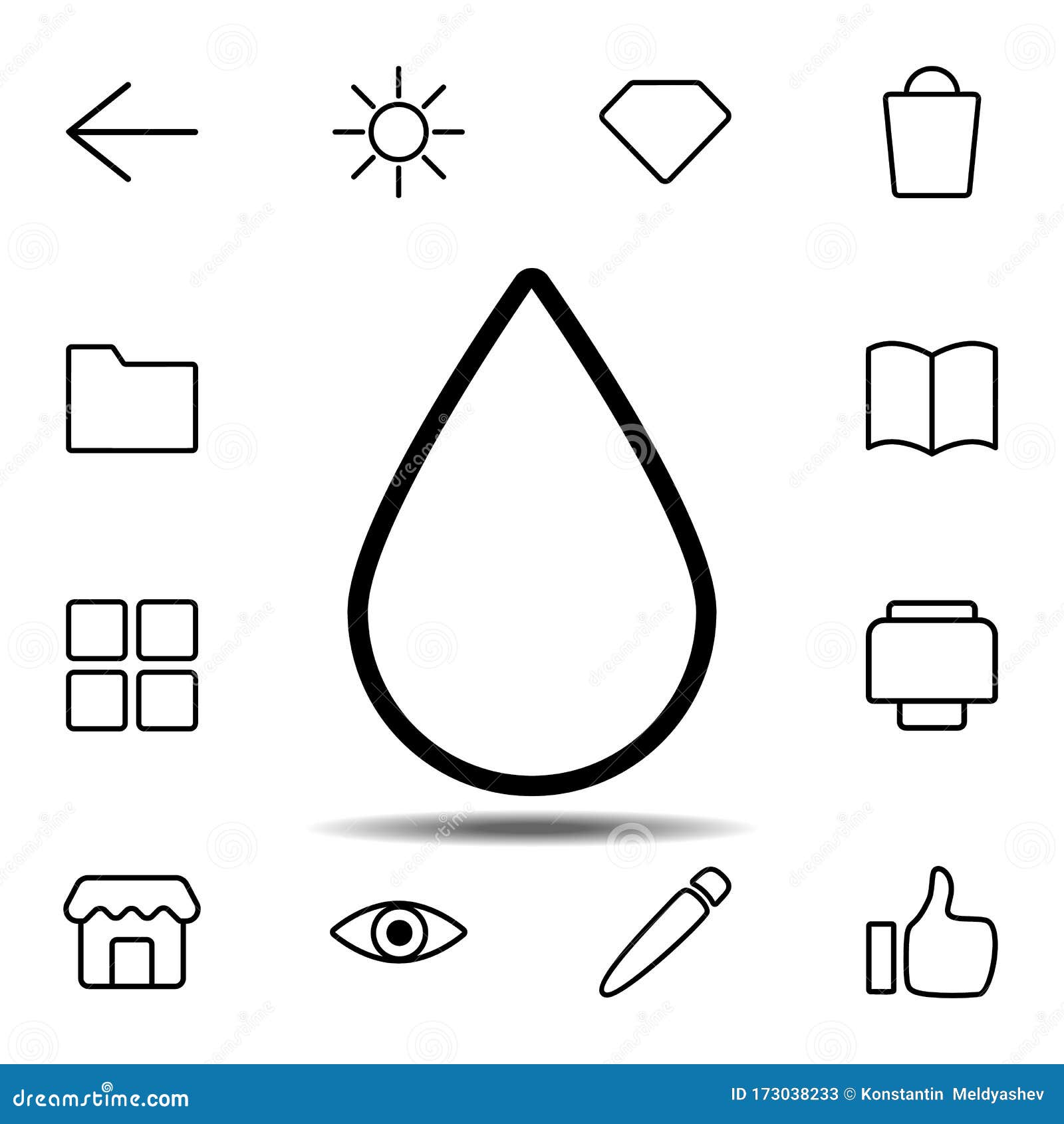 Water Drop Icon. Simple Thin Line, Outline Vector Element of Minimalistic, Web Icons Set for UI ...