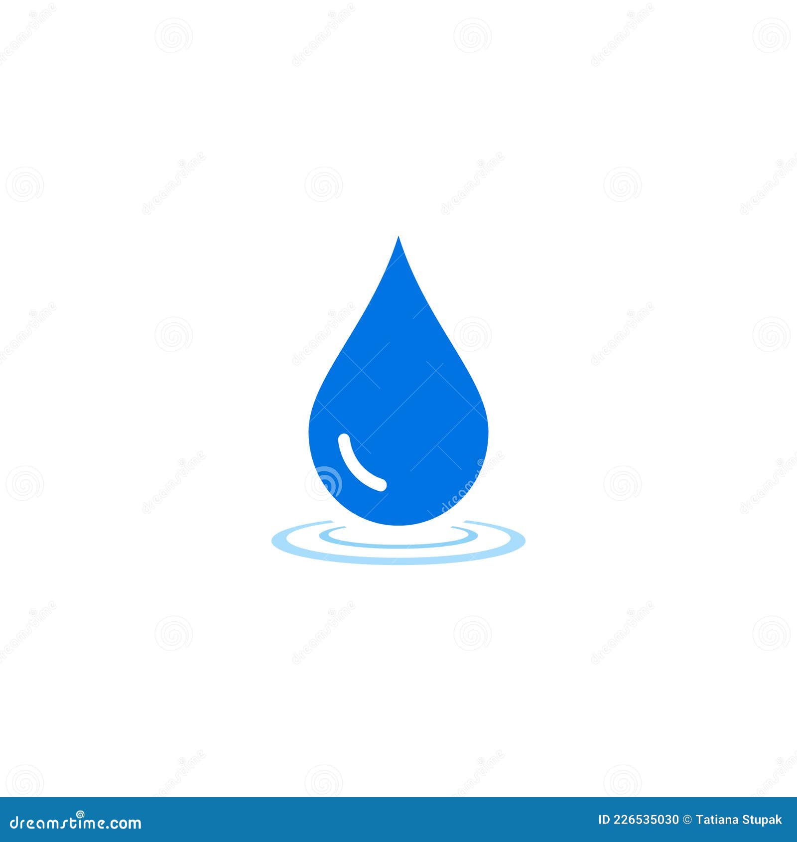 Water Drop Icon with Waves, Vector Isolated Flat Design Illustration ...