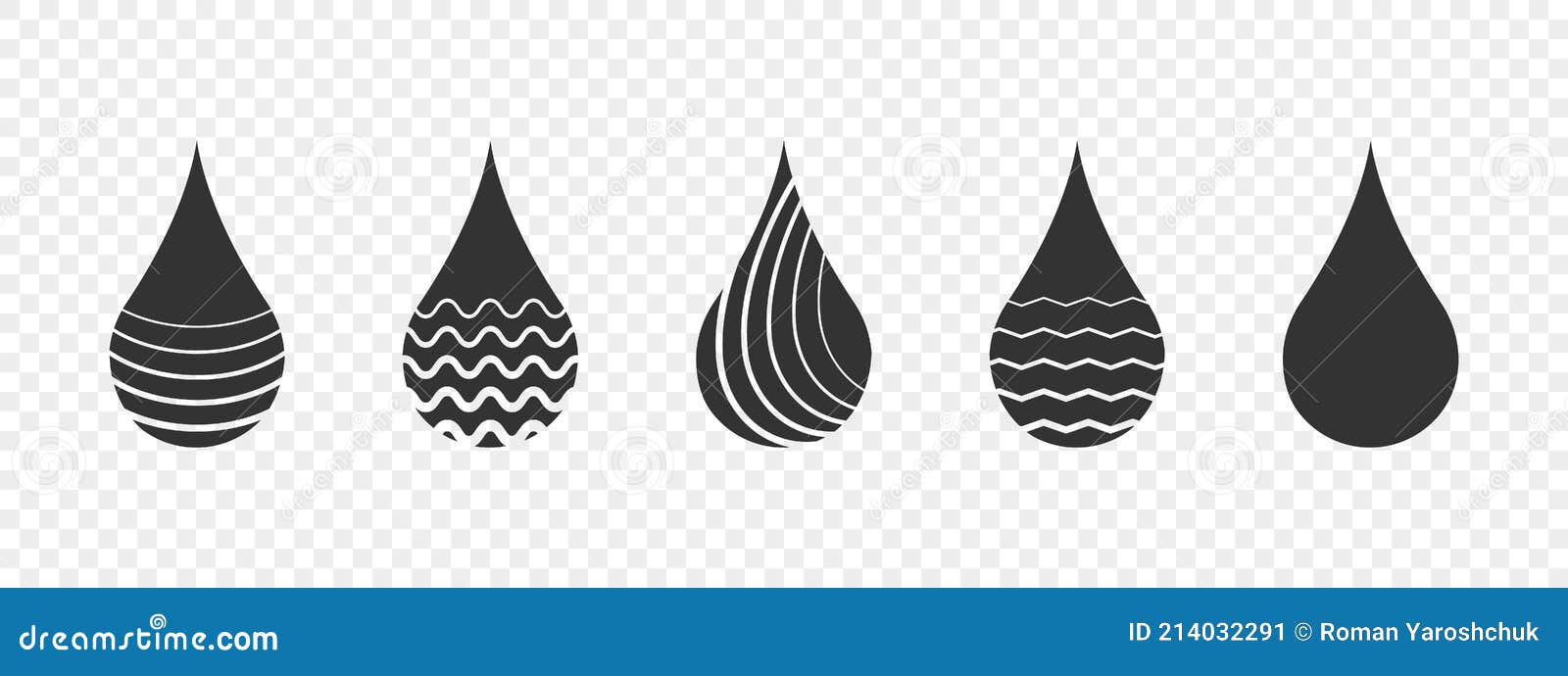Water Drop Icons. Water Drops Icon Set. Water or Oil Drop with ...