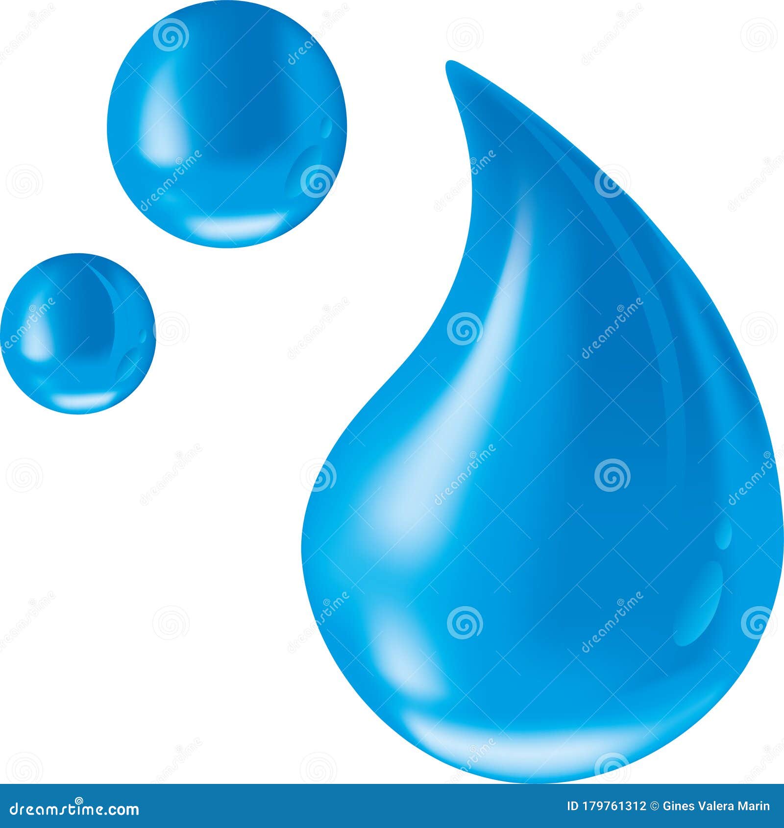 Water Drop Icons in Geometric Shape with Lights and Shadows Stock ...