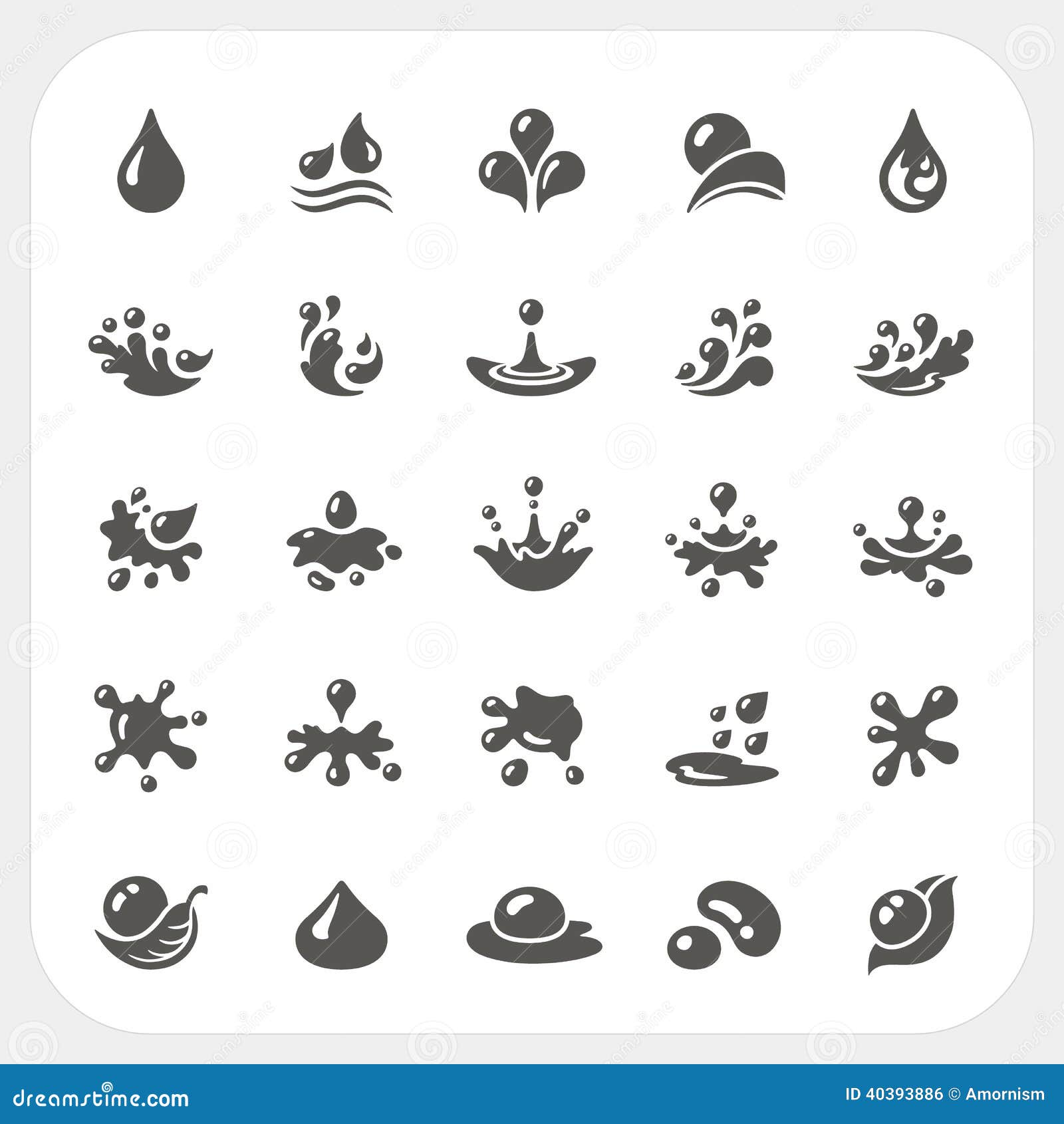 Water drop icons set stock vector. Illustration of liquid - 40393886