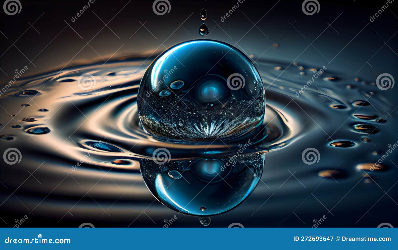 Illustratione Generative AI Water Drop Macro Stock Illustration ...
