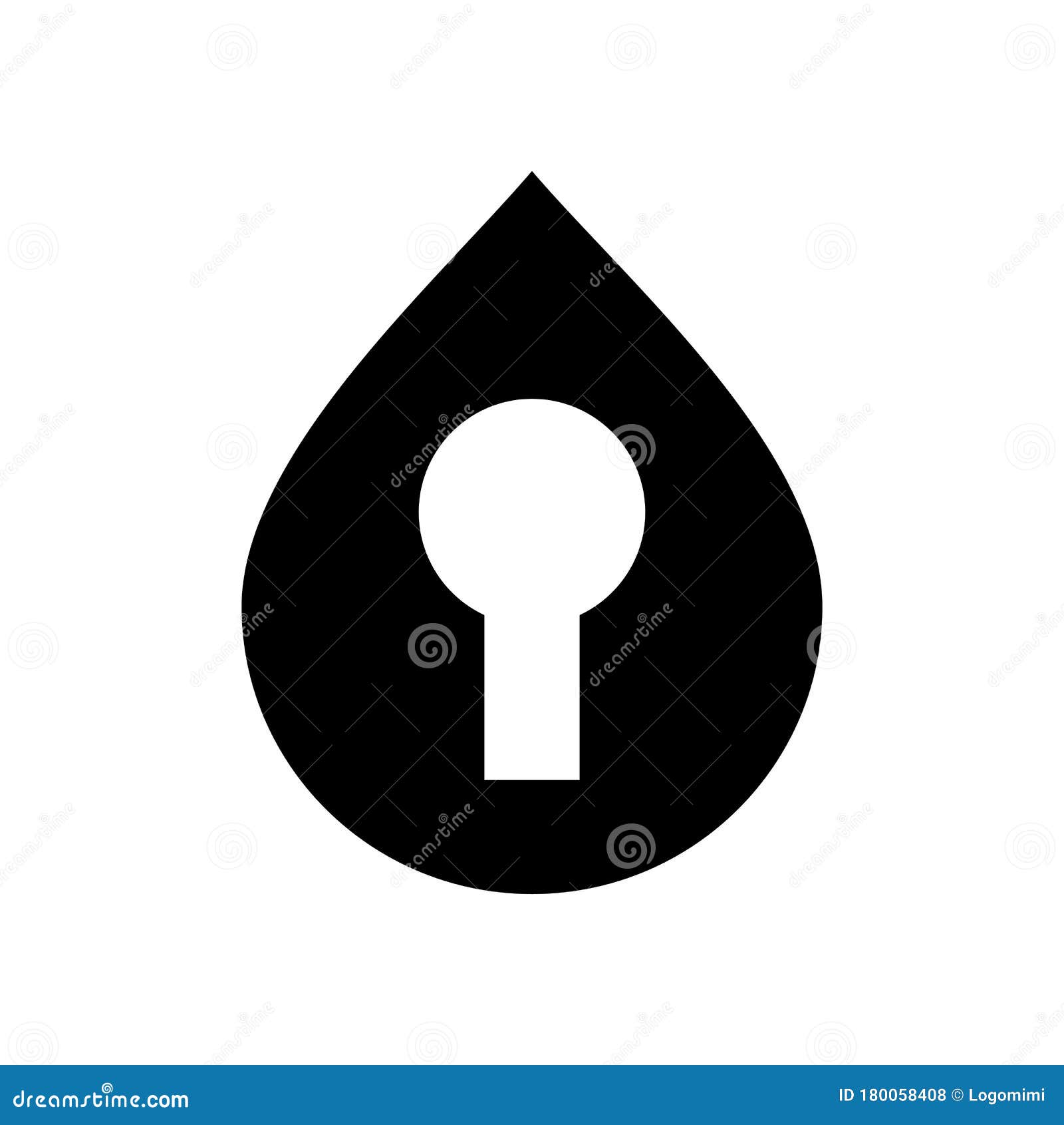 Water Drop and Key Hole Symbol, Vector Logo Icon Design Stock Vector ...