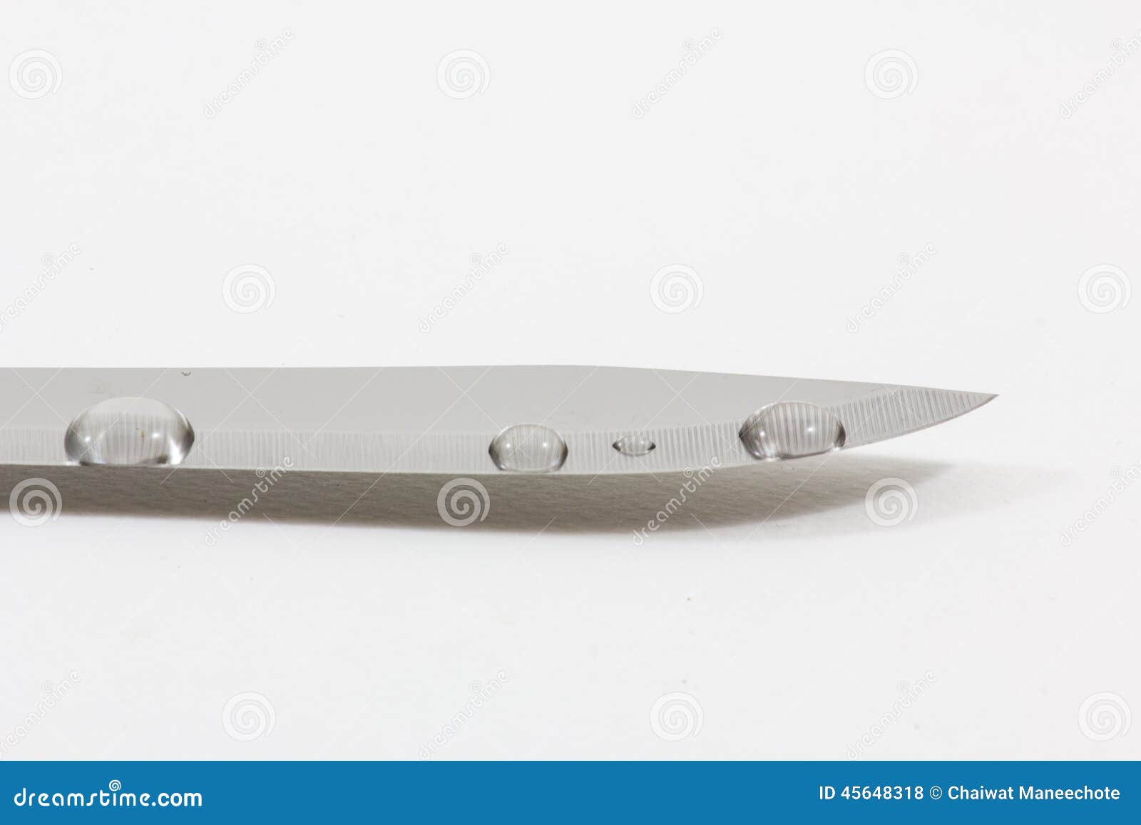 The water drop on knife stock photo. Image of liquid - 45648318