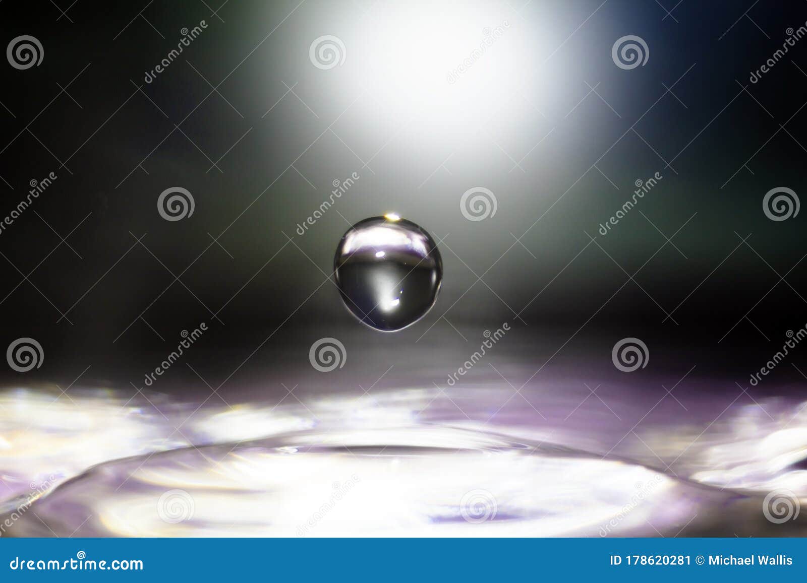 Water Drop Landing in a Puddle of Water Stock Image - Image of ...